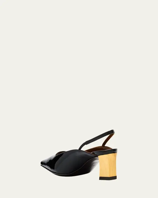 GIUSEPPE ZANOTTI Patent Leather Slingback Pumps - Nero