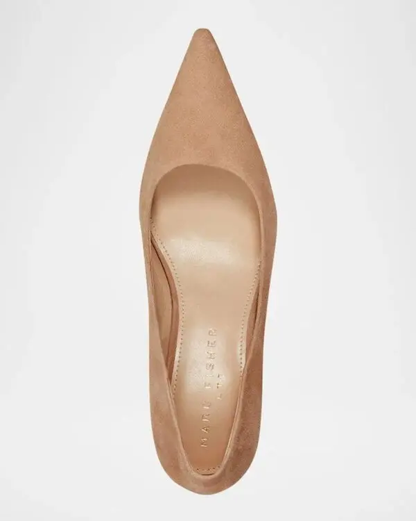 Marc Fisher Calynna Suede Kitten-heel Pumps