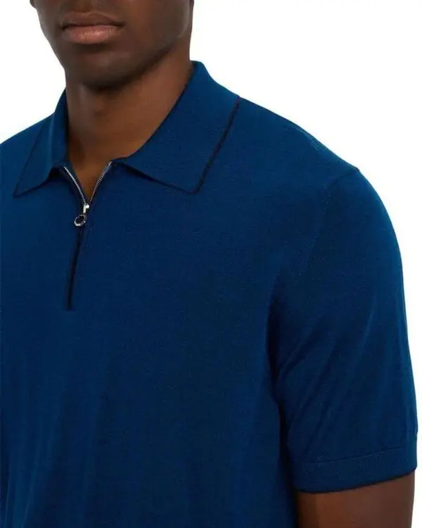 Stefano Ricci Apos;s Quarter-zip Short Sleeve Polo Sweater - Navy