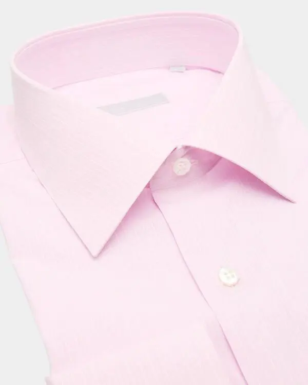Stefano Ricci Apos;s Cotton Multi-stripe Point Collar Dress Shirt - Pink