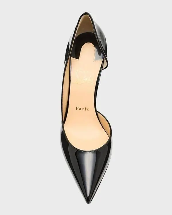CHRISTIAN LOUBOUTIN 85mm Iriza Patent Leather Pumps - Black