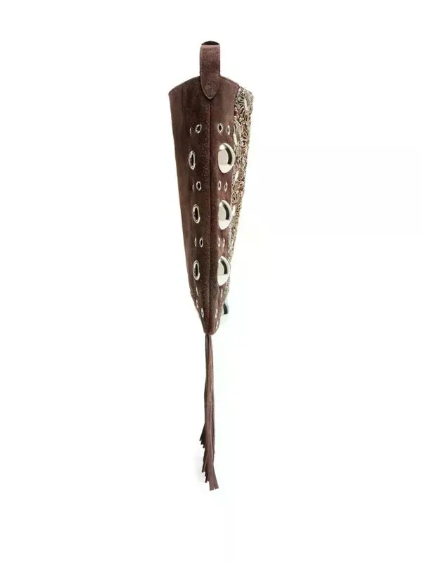 Valentino Garavani Nellcôte Embroidered Shoulder Bag With Fringes