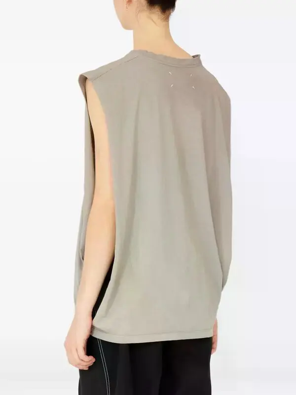 MAISON MARGIELA Logo-print Sleeveless Top - Grey