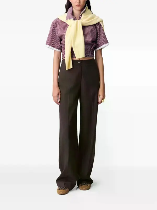 Claudie Pierlot Wool Blend Straight Leg Trousers