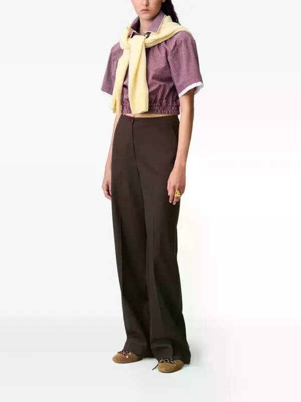 Claudie Pierlot Wool Blend Straight Leg Trousers