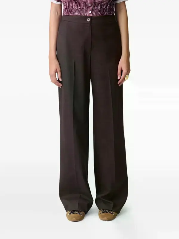 Claudie Pierlot Wool Blend Straight Leg Trousers