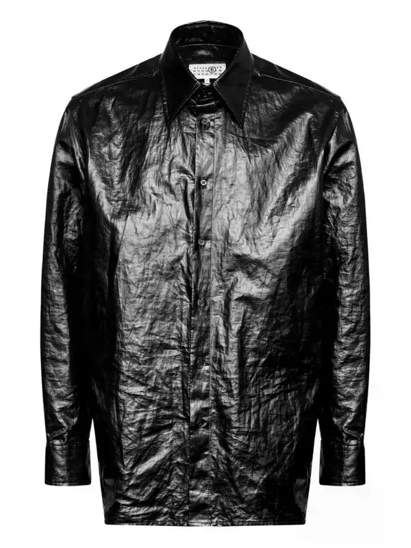 MAISON MARGIELA Crinkled-finish Shirt - Black