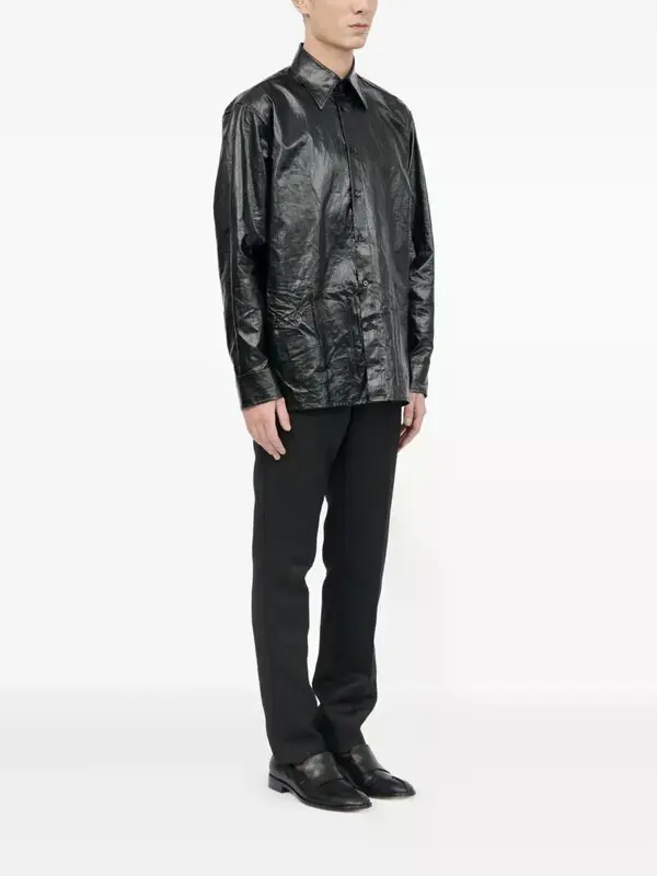 MAISON MARGIELA Crinkled-finish Shirt - Black