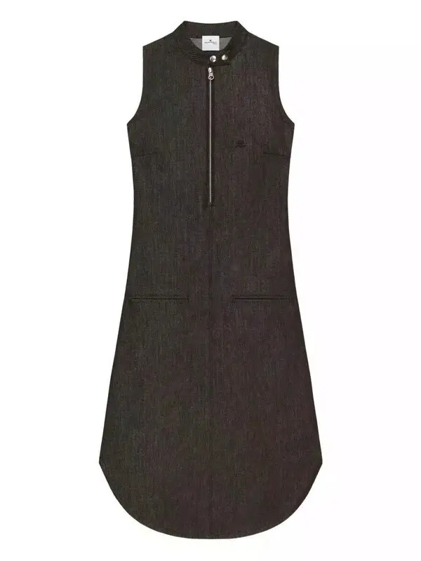 COURREGES Zip-front Sleeveless Dress - Grey