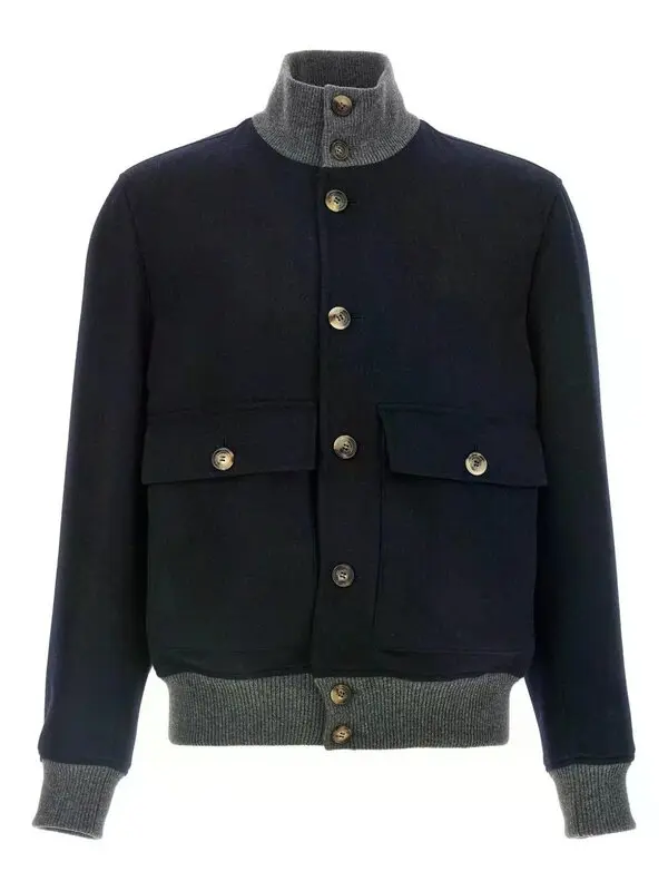 Brunello Cucinelli Ribbed-knit Wool Bomber Jacket