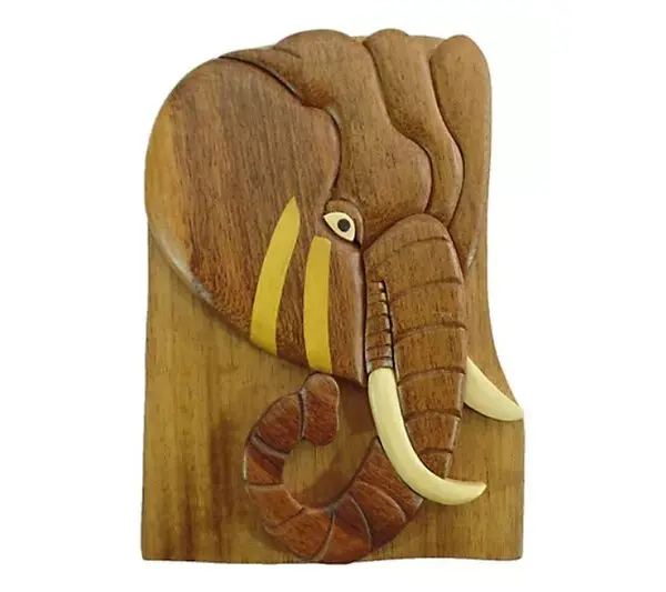 CARVER DAN'S Elephant Head Puzzle Box - One-color
