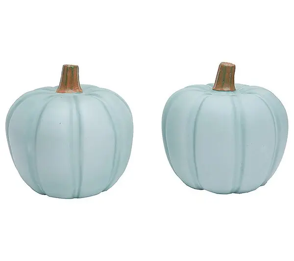 C&F HOME Pumpkin Figures Medium Green Matte S Et Of 2 - One-color