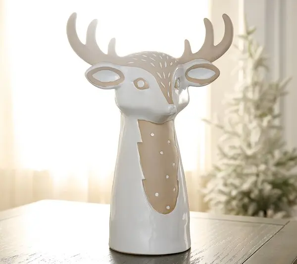 HOME REFLECTIONS 11' Hand-glazed Stoneware Reindeer - One-color