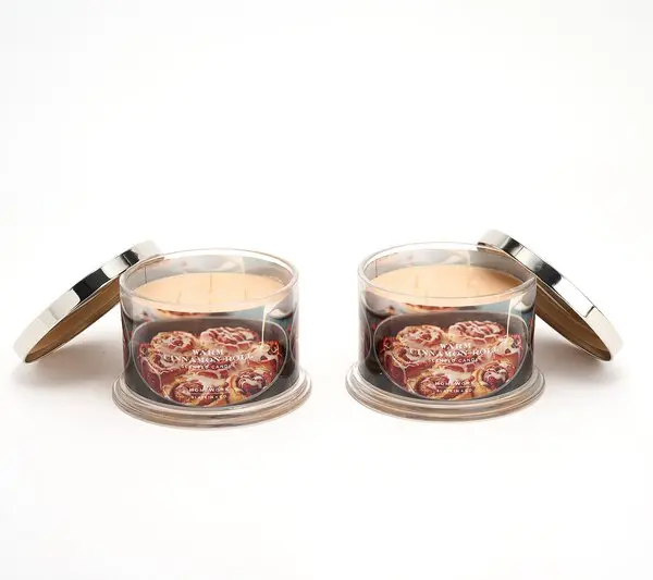 HOMEWORX BY SLATKIN + CO. S/2 18oz Warm Cinn Roll Candles - One-color