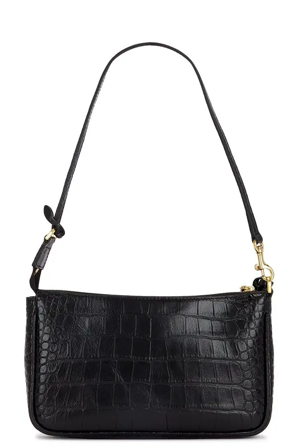 Balenciaga Rodeo Sling Embossed Croc Pochette Bag - Black