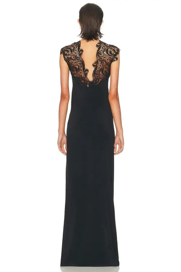 FERRAGAMO Gown With Lace Neckline