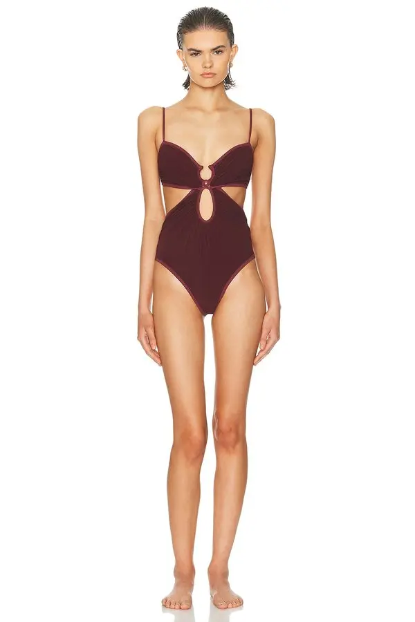 Johanna Ortiz Sunny Days One-piece Swimsuit - Madero Wine