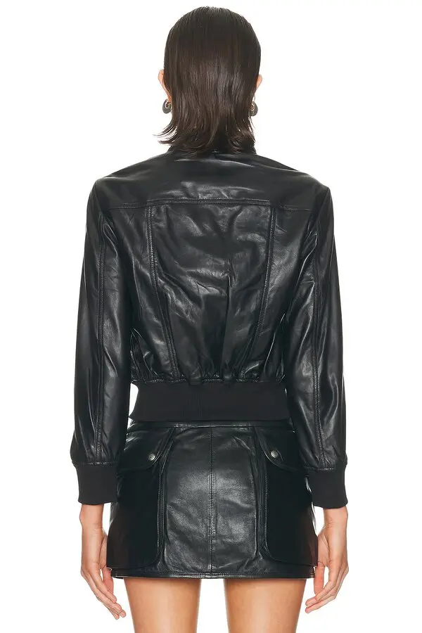 R13 Shrunken Leather Jacket - Black