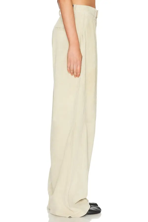 R13 Pleated Wide Leg Leather Pant