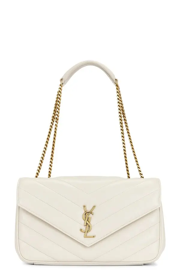 Saint Laurent Medium Loulou Chain Bag - Crema Soft