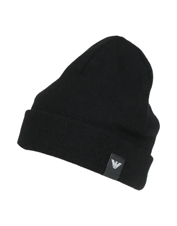 Emporio Armani Knitted Beanie - Black