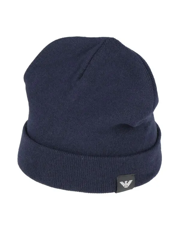 Emporio Armani Viscose, Wool, Polyamide, And Cashmere Beanie - Blue
