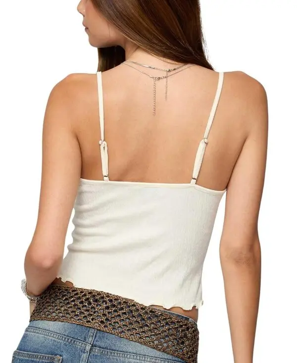 EDIKTED Lacey Textured Tank Top