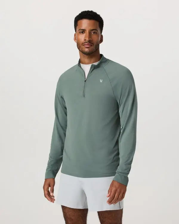 Vuori Clearview Seamless Quarter Zip - Marsh