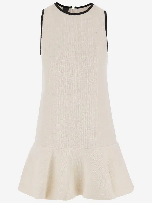 Pinko Cotton Blend Flared Skirt Dress - White