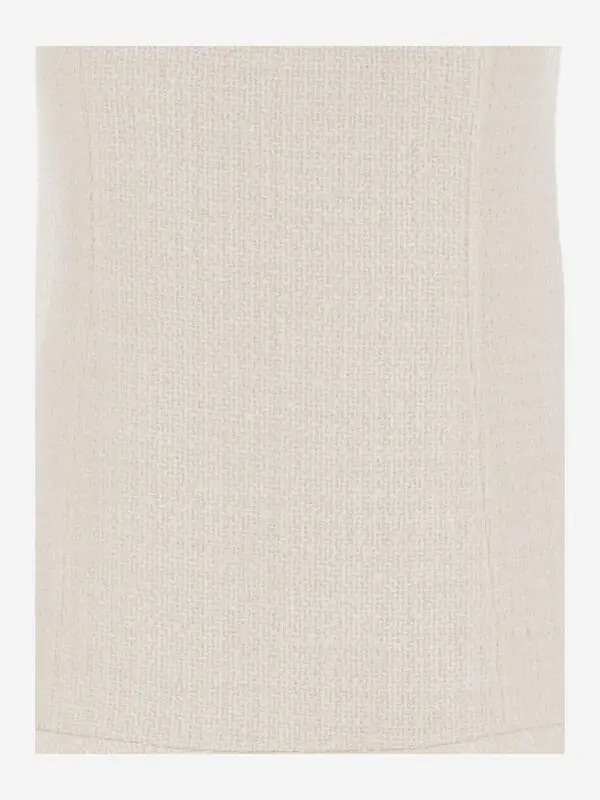 Pinko Cotton Blend Flared Skirt Dress - White