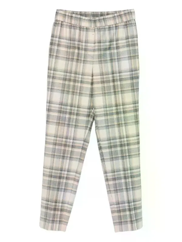 Peserico Checked Elastic-waist Trousers