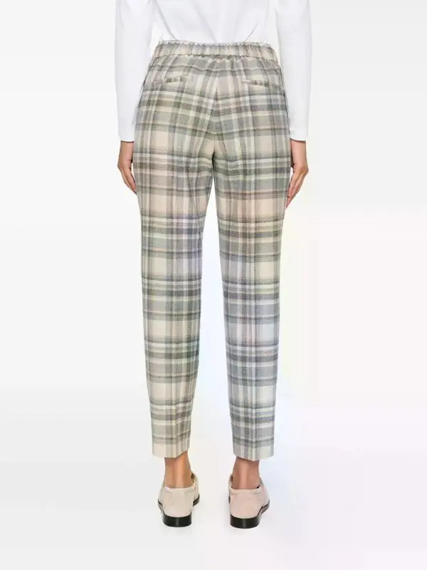 Peserico Checked Elastic-waist Trousers
