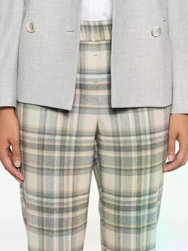 Peserico Checked Elastic-waist Trousers