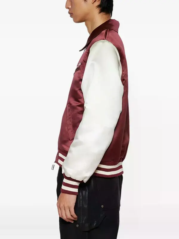 Rhude Front-zip Satin Bomber Jacket - Brown