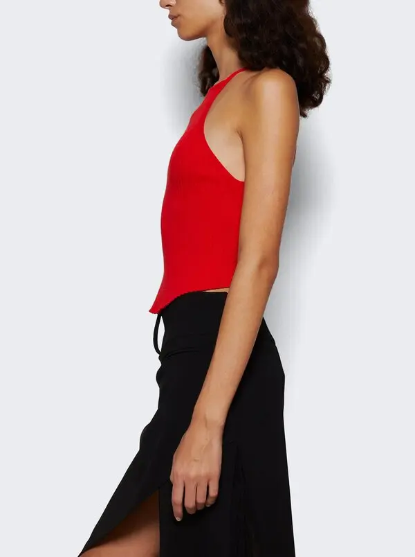 COURRÃ¨GES Circle Rib Knit Top - Red
