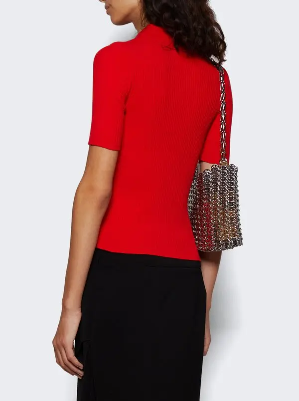 COURRÃ¨GES Signature Rib Knit Polo Top