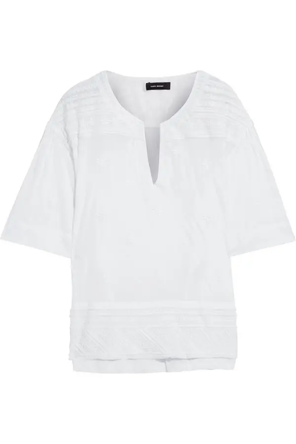 Isabel Marant Embroidered Cotton-voile Top