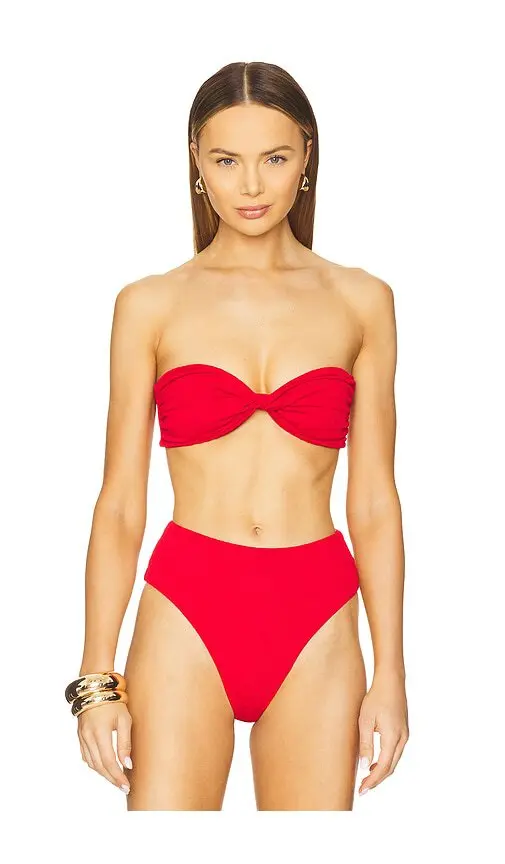 F E L L A Bernie Bikini Top - Tomato