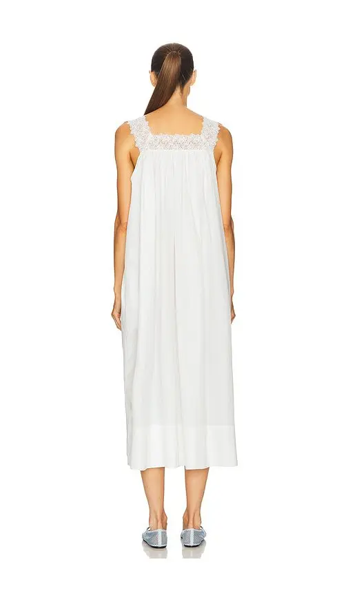 HELSA Midi Dress With Lace Detail - White