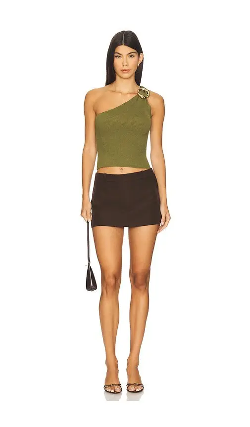 Simkhai Fenix One Shoulder Top - Olive