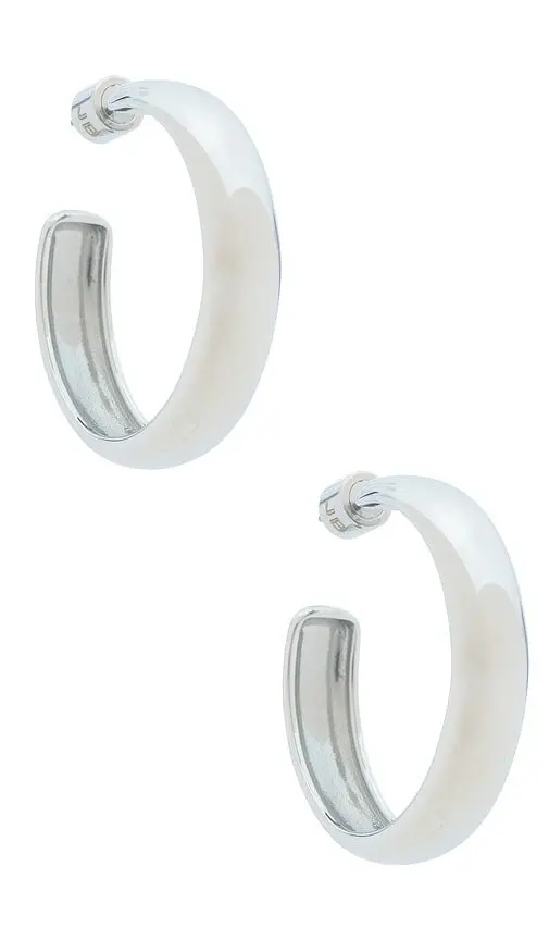 Jenny Bird Staple Hoops Large Earrings - Platinum
