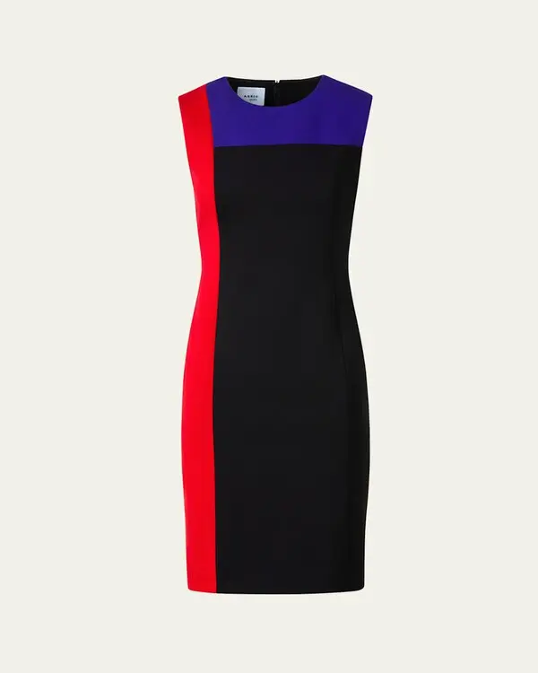 Akris Colorblock Jersey Sheath Dress - Black