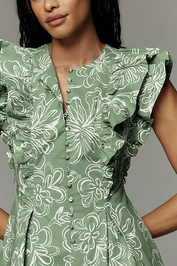 Maeve Ruffle-sleeve Romper