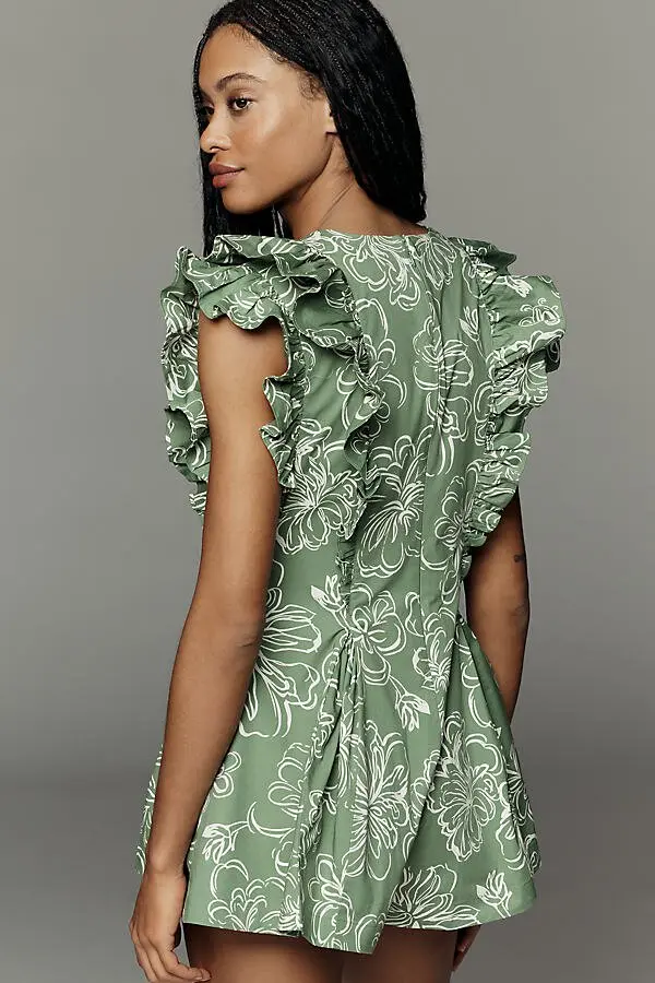 Maeve Ruffle-sleeve Romper