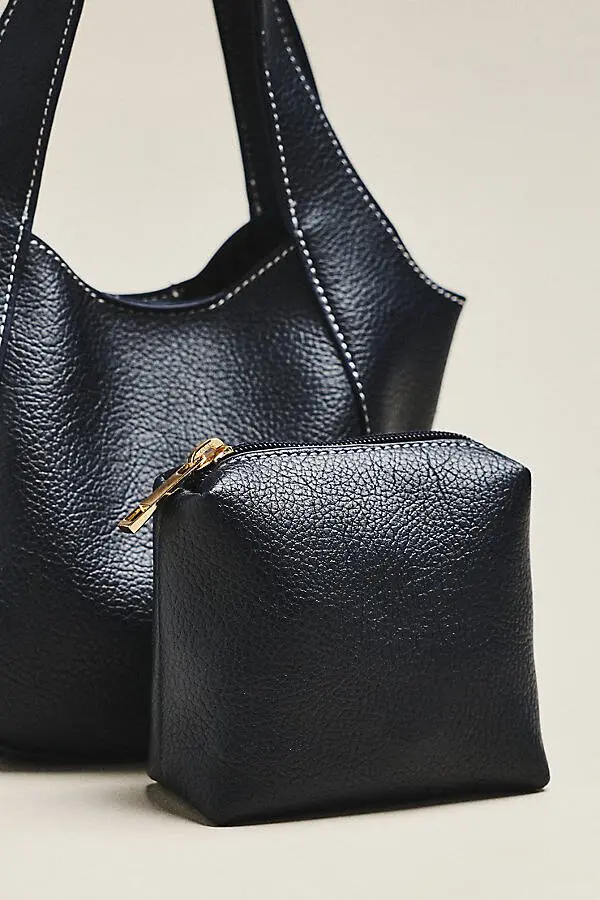 Anthropologie Sonia Mini Slouchy Tote Bag - Dark Blue