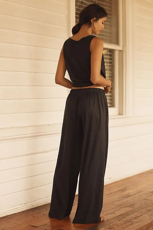 Eberjey Len Knit High-waisted Pants