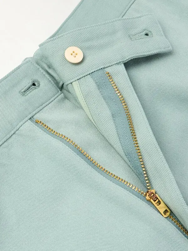 Visvim Bertone Tapered Grosgrain-striped Cotton-twill Trousers