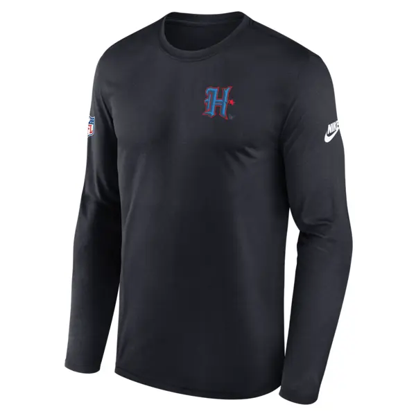 Nike Houston Texans Alt Legend Small Logo Dri-fit Nfl Long-sleeve T-shirt - Blue