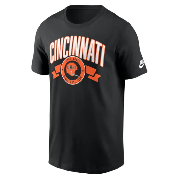 Nike Cincinnati Bengals Rewind Front And Back Hit Essential Nfl T-shirt - Black