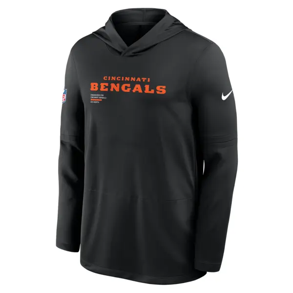 Nike Cincinnati Bengals Pure Fury Sideline Dri-fit Nfl Long-sleeve Hooded Top - Black